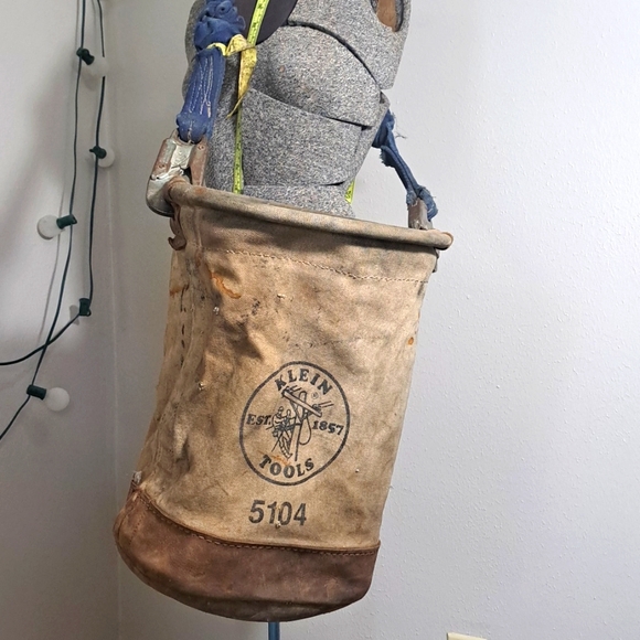 Klein | Bags | Klein Tools Lineman Tool Bag Vintage Canvas Leather ...